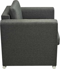 Křeslo tmavě šedé textil 243582
