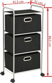 Regál se 3 úložnými boxy ocel a netkaná textilie 245749