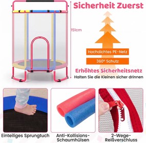 Costway Trampolína pro děti 154 cm 6 v 1 Dětská trampolína s gymnastickou
