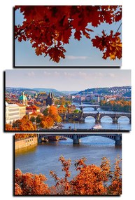 Obraz na plátně - Řeka Vltava a Karlův most - obdélník 7257C (105x70 cm)
