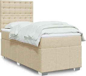 Box spring postel s matrací krémová 100 x 200 cm textil 3293898