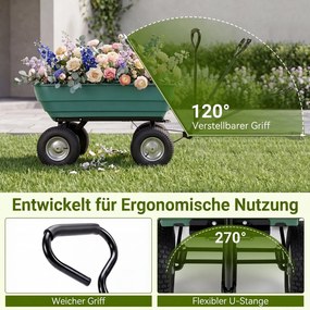 Costway Zahradní vozík s funkcí naklápění do 410 kg Ruční vozík s objemem 125 L