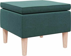 Stolička s dřevěnými nohami tmavě zelená textil 329452