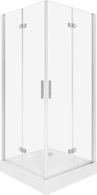 Novoterm Zalamovací otočné sprchové dveře NV-Style DR CHR 80, chrom/transparent - bez vaničky