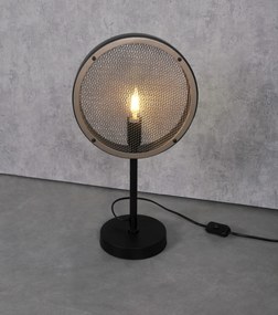 Stolní lampa černá hnědá drátěná síť kulatá, moderní 45 cm Polux