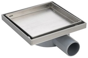 BPS-koupelny Čtvercový sprchový odtokový žlab 2in1 DL07-G1 HYD-3861 10x10 cm, satén