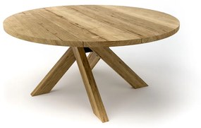 Kulatý jídelní stůl Round Spiral z masivu Rozměr: 1200 x 1200 x 750, Barva dřeva: Dřevitá černá