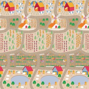 Hrací podložka asalvo play mat xl 120 x 180 cm farm-city