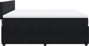 Box spring postel s matrací černá 200x200 cm samet 3290132