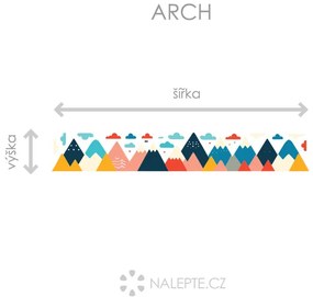 Barevné hory samolepky na zeď arch 130 x 20 cm