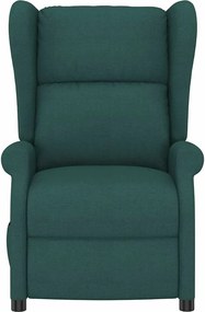 Elektrické polohovací křeslo ušák tmavě zelené textil 3098325