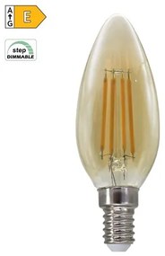 Diolamp LED Filament Candle žárovka Amber C35 4W/230V/E14/2700K/500Lm/360°/Step Dim