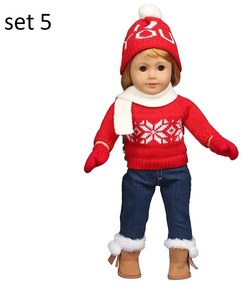 Zimní oblečení s vánočním motivem na panenky Baby Born 43 cm Varianta: Set 5