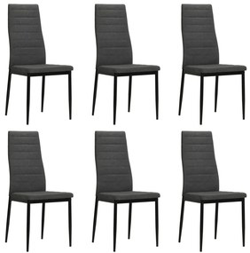 Jídelní židle 6 ks tmavě šedé textil 275379