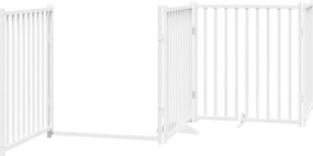 Zábrana pro psy s dvířky skládací 12 panelů bílá 960 cm topol 3155736
