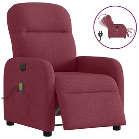 Elektrické masážní polohovací křeslo vínové textil 3302965