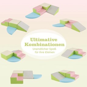 Costway 4 PCS. Schaumstoffbausteine zum Toben a Klettern – růžová + zelená