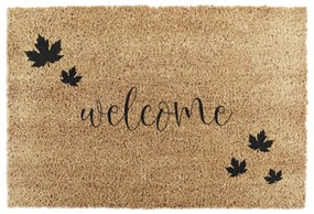 Černá rohožka z přírodního kokosového vlákna Artsy Doormats Welcome Autumn, 40 x 60 cm