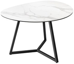 Keramický konferenční stolek Paquita 70 cm bílý mramor
