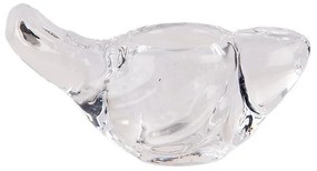 Transparentní skleněný svícen na úzkou svíčku ve tvaru ptáčka - 8*4*5 cm