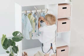 Dřevěná šatní skříň montessori pro děti - mátová