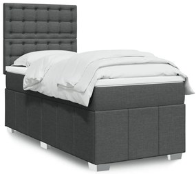 Box spring postel s matrací tmavě šedá 80 x 200 cm textil 3293810