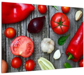 Skleněný obraz zeleniny (70x50 cm)