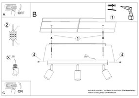 Sollux SL.1368 - Bodové svítidlo WINX 3xGU10/10W/230V černá/chrom