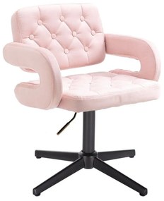 LuxuryForm DESIGN Otočná židle ADRIA VELUR na černém kříži - růžová