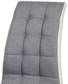 Jídelní židle DCL-420 GREY2 látka šedá, koženka bílá, chrom