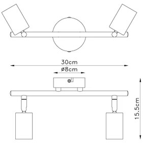 Globo 54008-2 - Bodové svítidlo MARTHA 2xE27/60W/230V
