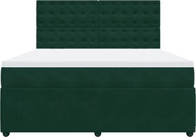Box spring postel s matrací tmavě zelená 180x200 cm samet 3292421