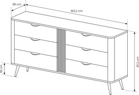 VERIS d | komoda 163 6S | 163,2 cm | dub dunin