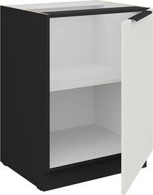 ARIA wb | dolní skříňka 60 D 1F policová | 60 cm | ANTI FINGERPRINT povrch | černá/bílá