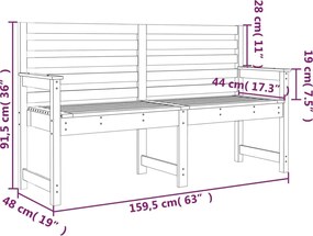 vidaXL Zahradní lavice 159,5 x 48 x 91,5 cm masivní borové dřevo [824072] Barva: Medově hnědá borovice