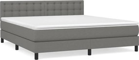 Box spring postel s matrací tmavě šedá 160x200 cm textil 3140386