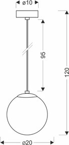 BRILAGI - Lustr na lanku POLOS 1xE27/40W/230V pr. 20 cm černá