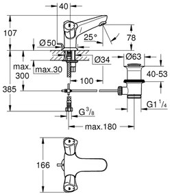GROHE 21390001 - Umyvadlová baterie COSTA L DN 15 lesklý chrom