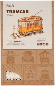 RoboTime dřevěné 3D puzzle Historická tramvaj / 145 dílků / Obtížnost: