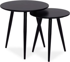 Černý set příručních stolků CLEO