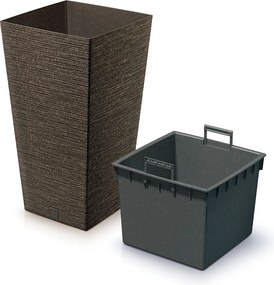 PRO Květináč FURU SQUARE ECO WOOD 24cm kávový