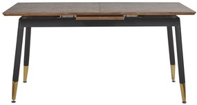 Rozkládací jídelní stůl 160/200 x 90 cm tmavé dřevo s černou CALIFORNIA Beliani