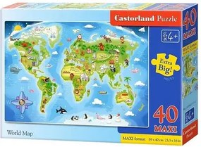 Castorland 040117 Puzzle Obrázková mapa světa MAXI / 40 dílků / od 4 l