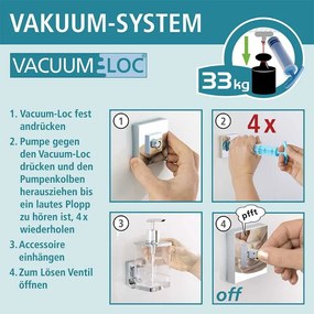 Samodržící držák na toaletní papír Wenko Vacuum-Loc Quadrio, nosnost až 33 kg