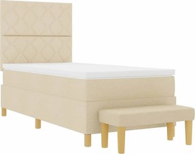 Postel s boxspringem s polštářem Krémová 200 x 100 cm textil 3344357