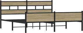 Kovový rám postele bez matrace dub sonoma 183 x 213 cm 3308505