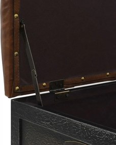 vidaXL Úložná lavice masivní dřevo a umělá kůže 80,5 x 41 x 50 cm [245768]