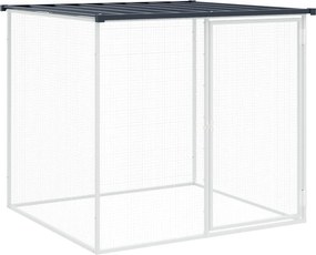 Klec pro kuřata se střechou antracitová 203 x 98 x 90 cm pozinkovaná ocel 3189039