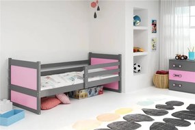 Dětská postel Rico 1 bez šuplíku 200x90 grafit/růžová