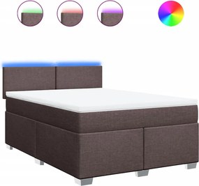 Box spring postel s matrací tmavě hnědá 160x200 cm textil 3288235
